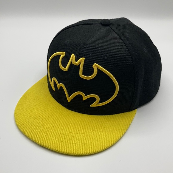 Six Flags | Accessories | Six Flags Batman Yellow Black Baseball Hat ...